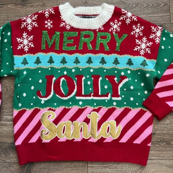 33 Degrees | Sweaters | 33 Degrees Red Green Merry Jolly Santa Ugly ...